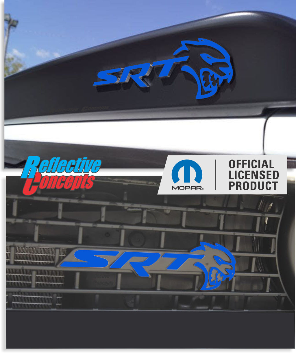 SRT Hellcat Front & Rear Emblem Overlay Decals - 18-23 Challenger