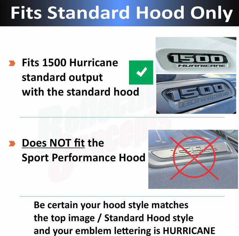 1500 HURRICANE Hood Emblem Overlay Decals