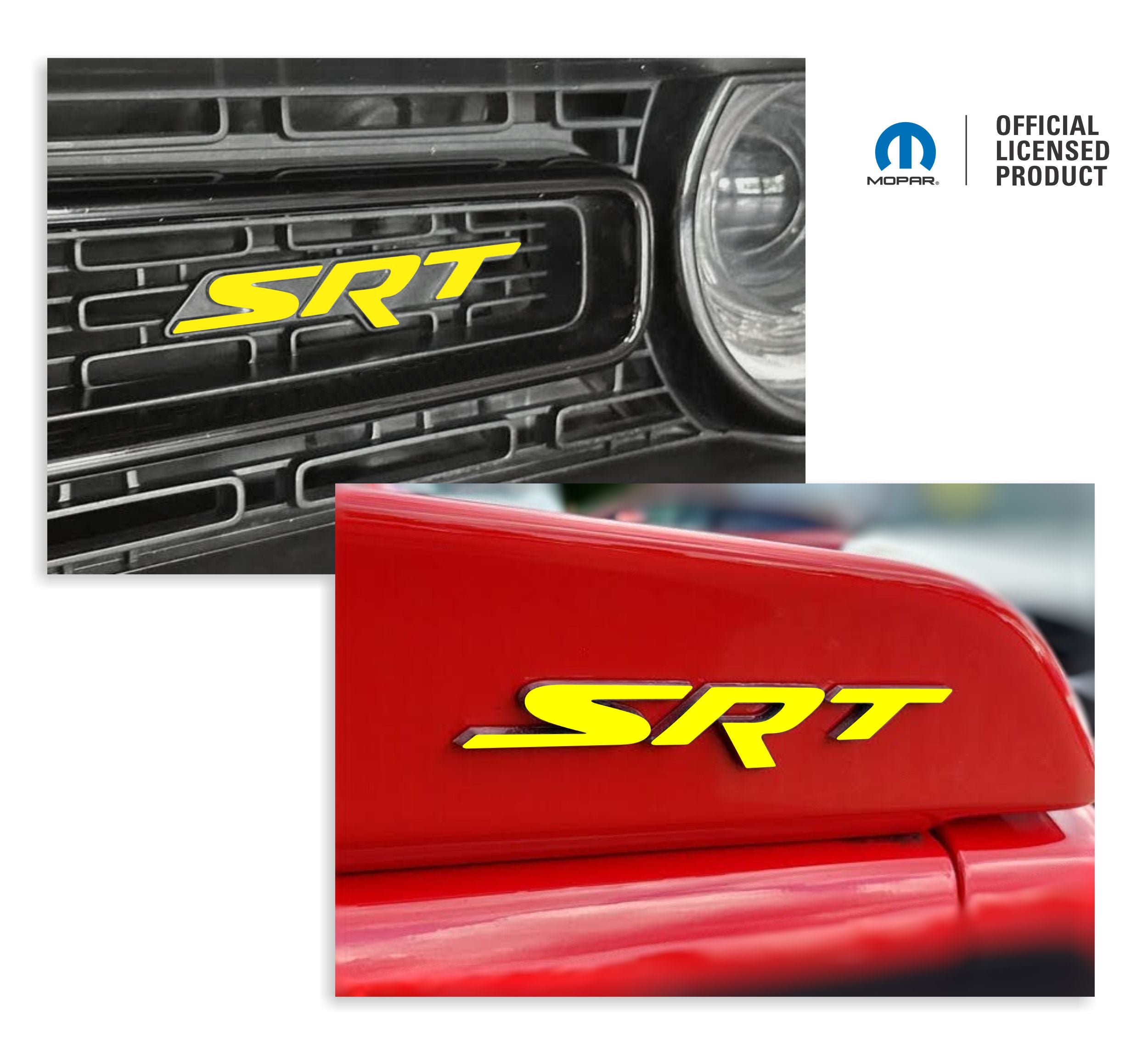 2015-2016 Challenger SRT Hellcat Front & Rear Emblem Overlay Decals