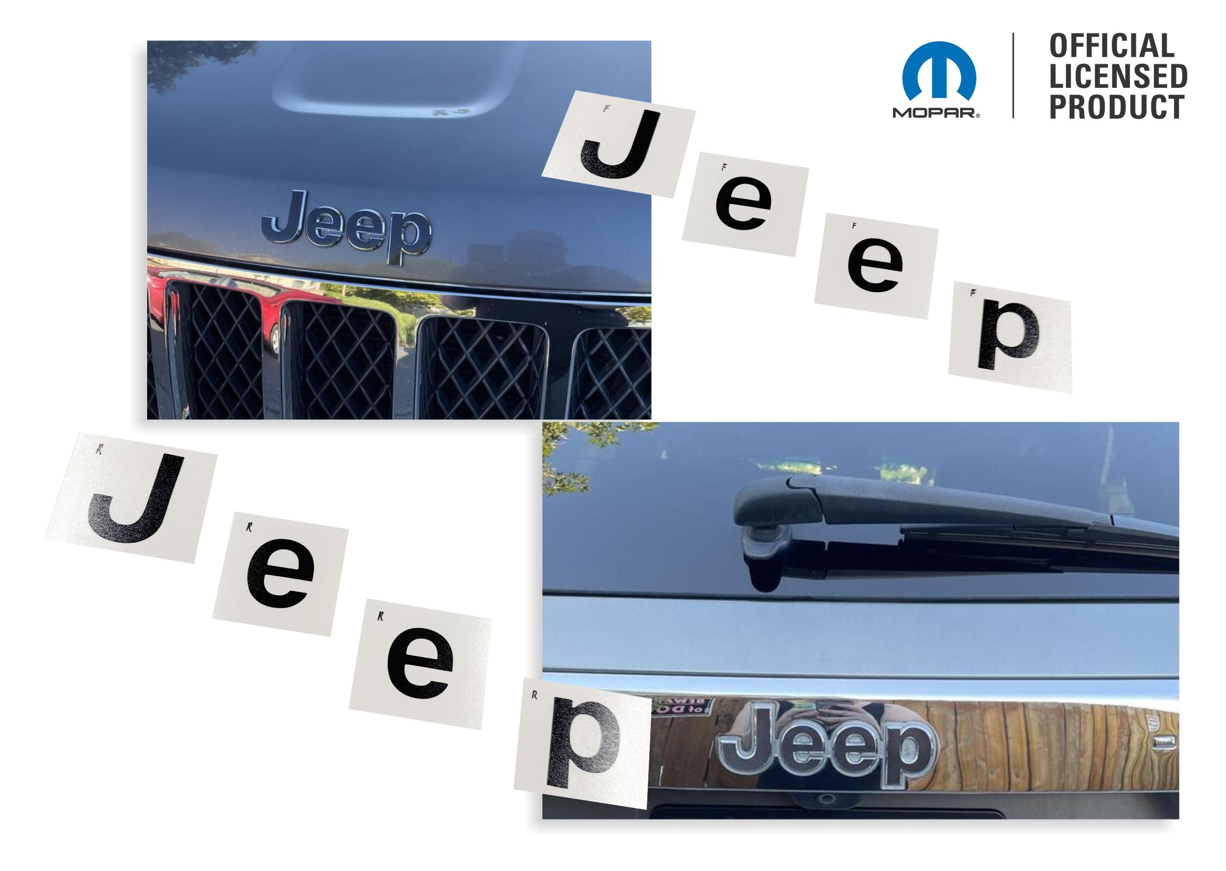 Jeep Emblem Overlay Vinyl Decal 11-13 Grand Cherokee