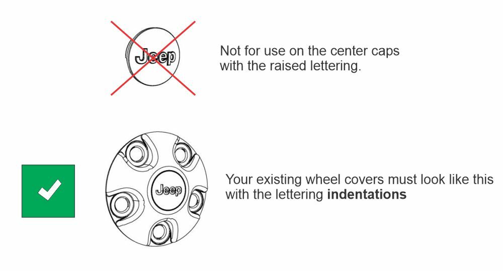 JEEP Center Cap Overlay Decals - 18-19 Wrangler JL