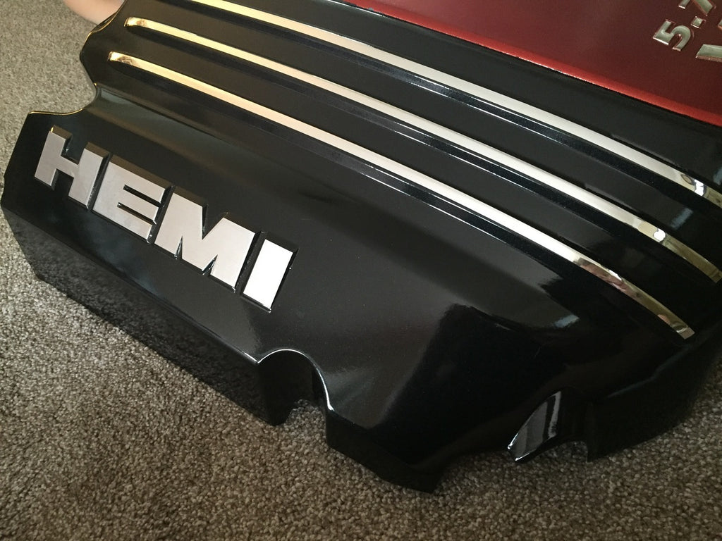 Engine Cover HEMI Decals - 09+ Challenger 5.7L